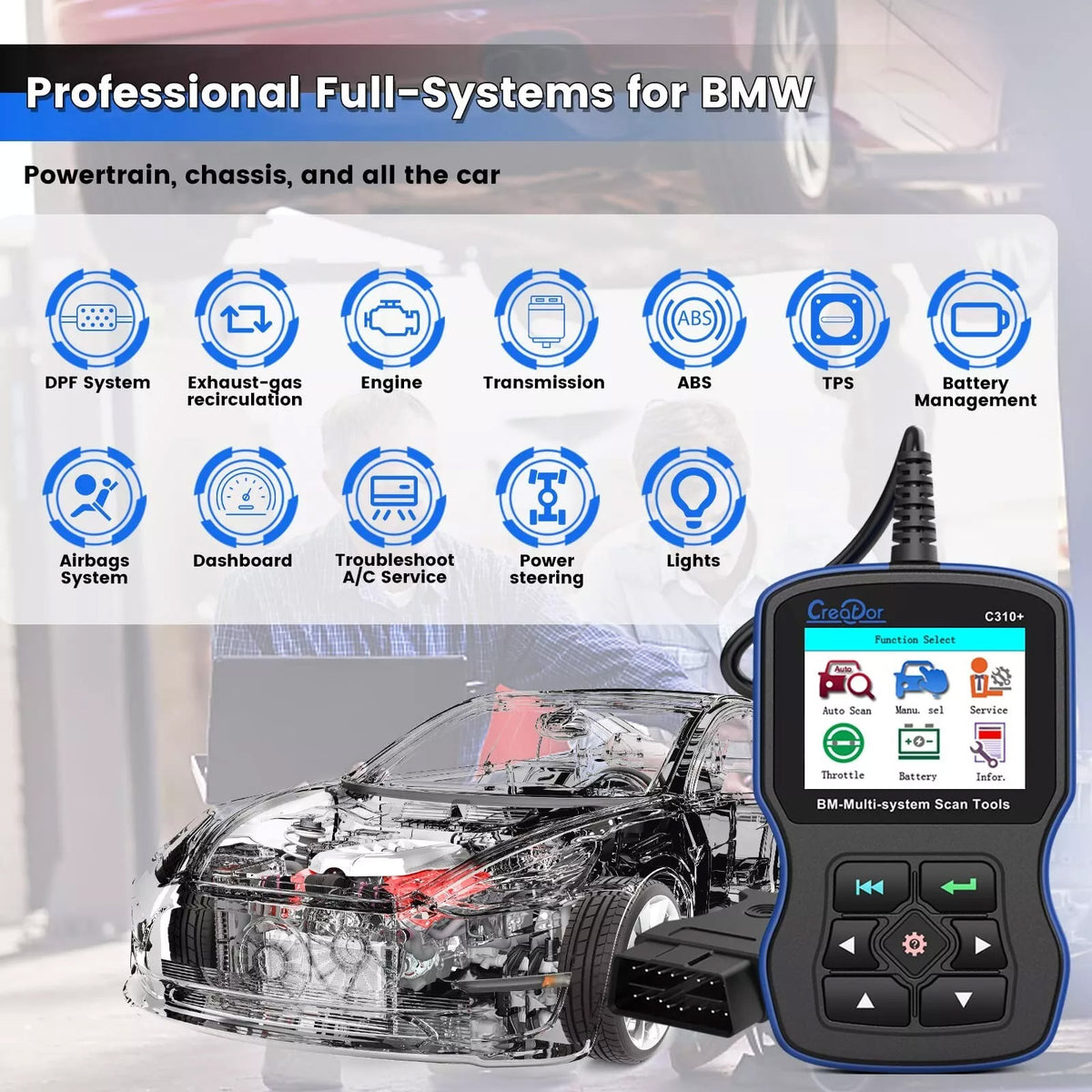 C310 Plus C310+ Code Scanner for BMW Mini Multi System Scan Tool – DIAGKING